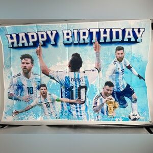 Party Supplies | Lionel Messi Happy Birthday Backdrop Banner 3x5ft ...